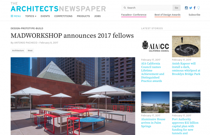 The Architects Newspaper Announces MADWORKSHOP’s New 2017 Fellows ...